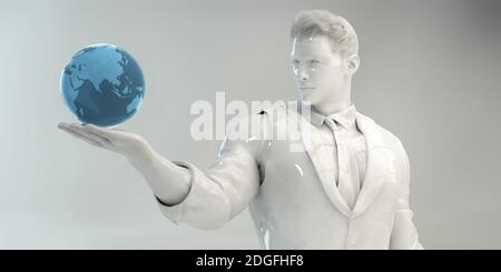 Sales and Distribution Network with Business Person Viewing Globe Stock ...