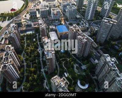 --FILE--An aerial view of Chengdu Science City, Tianfu Jingrong Center ...