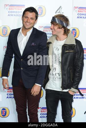 Mark Wright and Dougie Poynter arriving at The British Comedy Awards ...