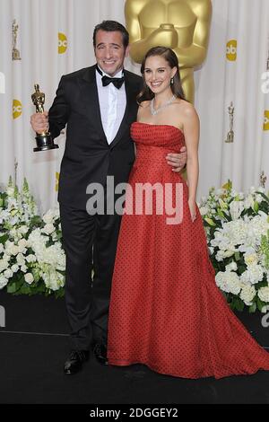 JEAN DUJARDIN & NATALIE PORTMAN THE 84TH ACADEMY AWARDS PRESSROOM LOS ...