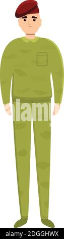 Cartoon Red Beret Military Army Soldier Vector Illustration Stock ...