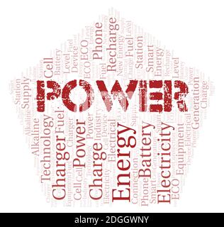 Power typography word cloud create with text only Stock Photo - Alamy