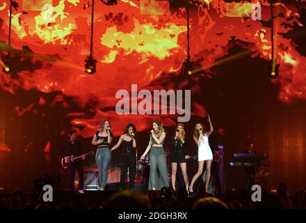 Girls Aloud performing live at the O2 Arena on their 'Tangled Up' tour ...