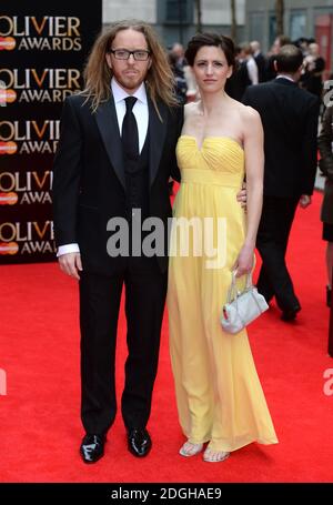 Tim Minchin and his wife Sarah arriving at the Olivier Awards 2013 ...
