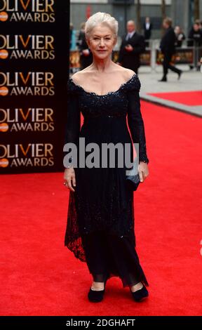 Helen Mirren arriving at the Olivier Awards 2013, Royal Opera House ...