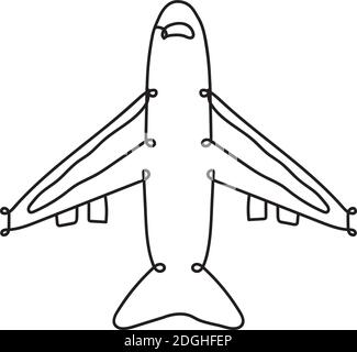 Airplane one line drawing. Minimalism art. Continuous line plane ...