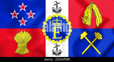Royal Standard of New Zealand flag waving in the wind Stock Photo - Alamy