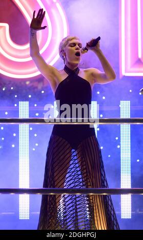 Jessie J switches on the Oxford Street Christmas Lights in London Stock ...
