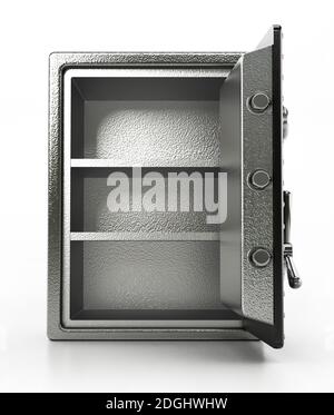 Open steel safe isolated on white background. 3D illustration Stock ...
