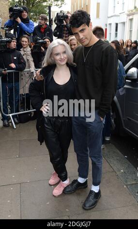 Grace Chatto and Milan Neil Amin-Smith of Clean Bandit arriving at the ...