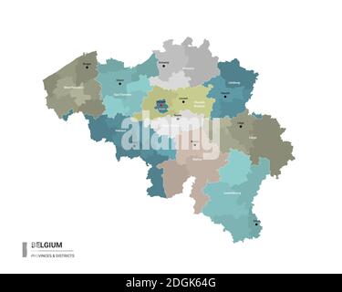 Brussels map. Detailed map of Brussels city administrative area ...