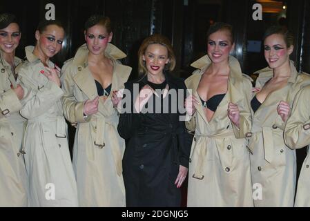 Kylie Minogue and models in macs at Selfridges in London for the launch ...