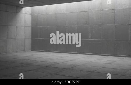 emty room with concrete wall - Illustration Stock Photo - Alamy