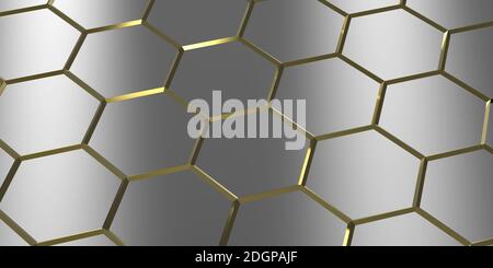 Hexagonal pattern in technical structure - Illustration Stock Photo - Alamy