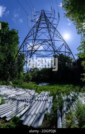 Wardley Pylon ZQ38, Wardley, Swinton, Manchester Stock Photo - Alamy