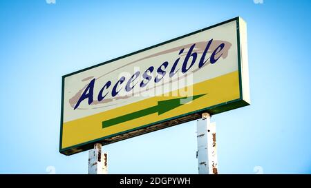 Street Sign the Direction Way to Accessible Stock Photo - Alamy