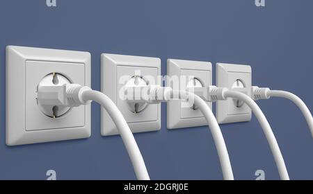 Power Plugs - Illustration Stock Photo - Alamy