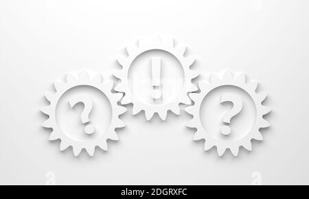 Question mark with gears - Illustration Stock Photo - Alamy