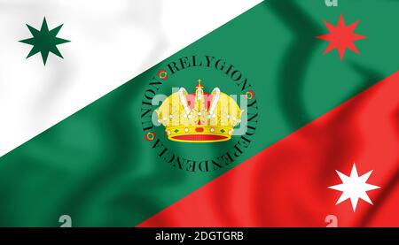 3D Flag of Mexican Regency (First Flag of the Mexican Empire). 3D ...