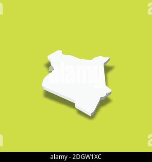 Kenya country simplified map. Green silhouette with thin black contour ...