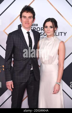 Geraint Thomas and Sara Elen Thomas arriving at the BBC Sports ...