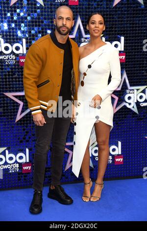 Marvin Humes (left) and Rochelle Humes attending the Fashion Awards ...