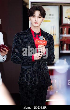 Singer Zhu Zhengting attends a brand event in Nanjing, capital of East ...