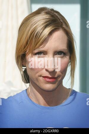 Heather Mills attending an anti farrowing pig crate campaign outside ...
