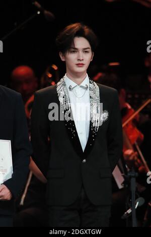 Chinese singer Zhu Zhengting and actress Hani Kyzy attend a promotional ...