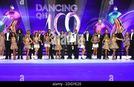 Professional skaters and celebrity contestants attending the launch of ...