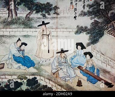 HEWON,SHIN YUN BOK,KANSONG MUSEUM,KOREAN CUSTOM PICTURE 17, COURTESANS ...