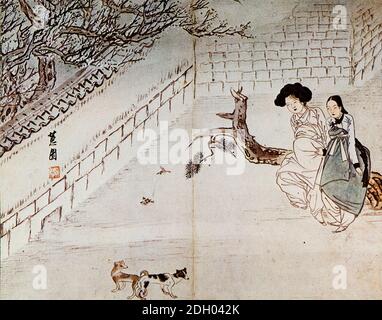 HEWON,SHIN YUN BOK,KANSONG MUSEUM,KOREAN CUSTOM PICTURE 17, COURTESANS ...