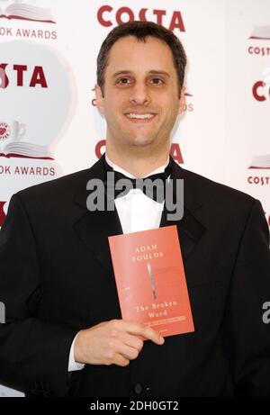Adam Foulds arriving at the Costa Book of the Year Awards 2009, the ...