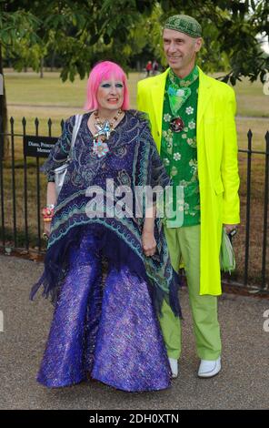Zandra Rhodes arriving at the Serpentine Gallery Summer Party, Hyde ...