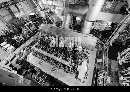 Main engine and generator of a tanker vessel Stock Photo - Alamy