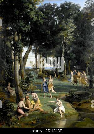 An artwork by Jean Baptiste Camille Corot, focusing on his landscape or ...