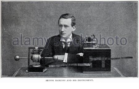Italian inventor, scientist + radio pioneer Guglielmo Marconi (1874 ...