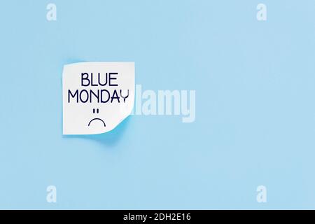 sad face on blue sticker,. High quality photo Stock Photo - Alamy