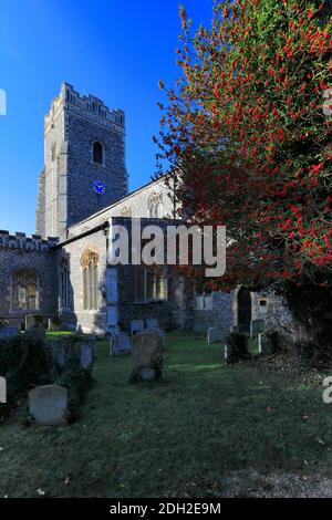 St Marys church, Ixworth village, Suffolk county, England, UK Stock ...