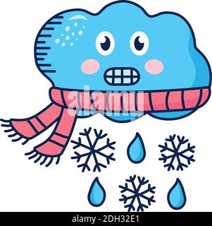 kawaii cloud and color drops Stock Vector Image & Art - Alamy