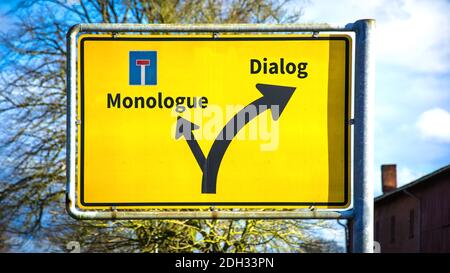 Street Sign the Direction Way to Dialog versus Monologue Stock Photo ...
