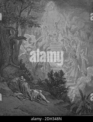 Jacob's Dream - Jacob's ladder - Old Testament Stock Photo - Alamy