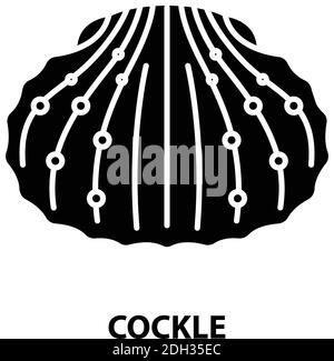 cockle icon, black vector sign with editable strokes, concept ...