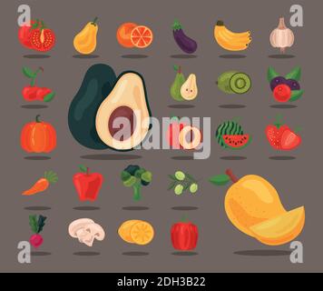 four delicious food set icons Stock Vector Image & Art - Alamy