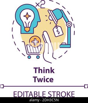 Thinking twice concept icon Stock Vector Image & Art - Alamy