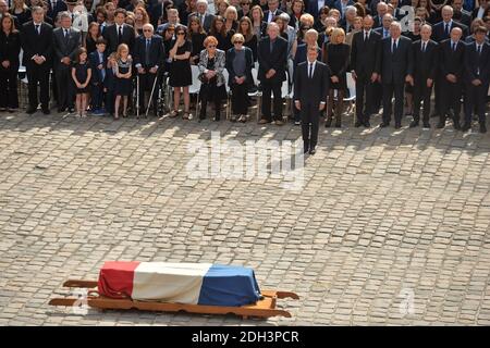 The coffin of Simone Veil attending a tribute ceremony for French ...