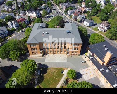 Aerial view of Salem State University campus and Edward Sullivan ...