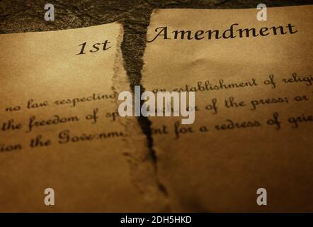 The US Constitution ripped in half Stock Photo - Alamy