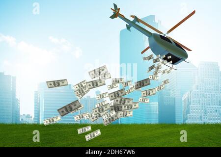 Concept of helicopter money in the economic stimulation Stock Photo - Alamy