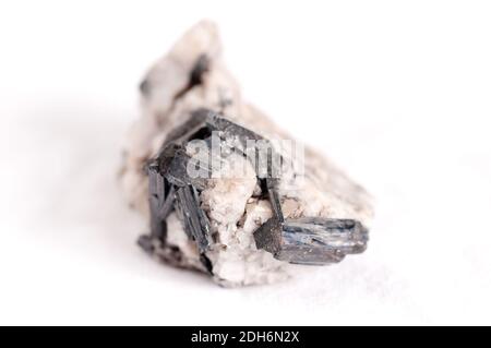 manganese or manganite mineral sample with quartz and calcite Stock ...